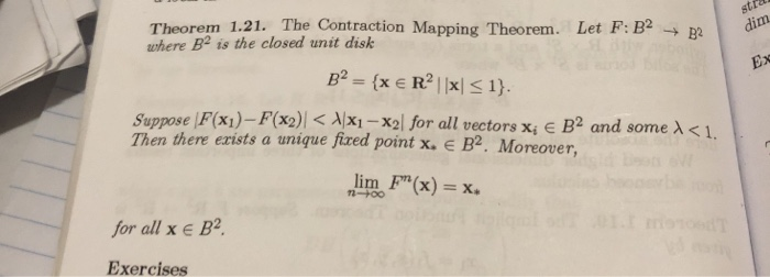 Solved Theorem 1.21.. The Contraction Mapping Theorem. where | Chegg.com