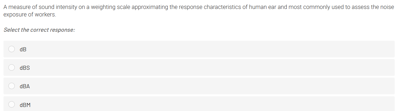 Solved A measure of sound intensity on a weighting scale | Chegg.com