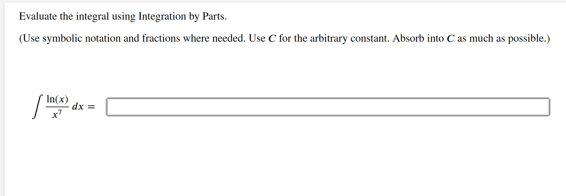 Solved Evaluate the integral using Integration by Parts. | Chegg.com