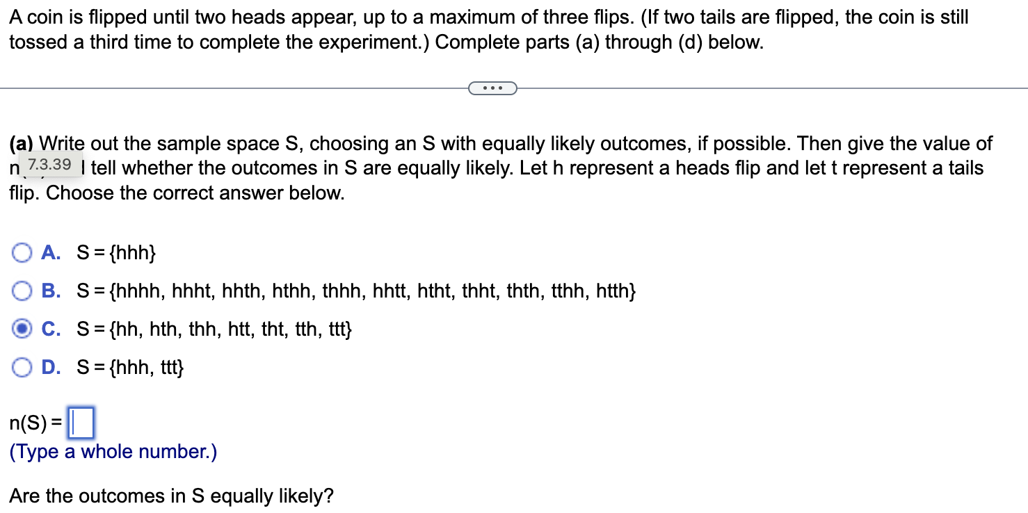 Solved A coin is flipped until two heads appear, up to a | Chegg.com