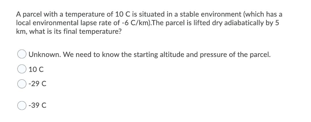 Solved A parcel with a temperature of 10C is situated in a | Chegg.com