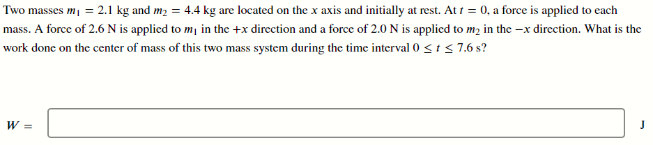 Solved Two masses m1=2.1 kg and m2=4.4 kg are located on the | Chegg.com