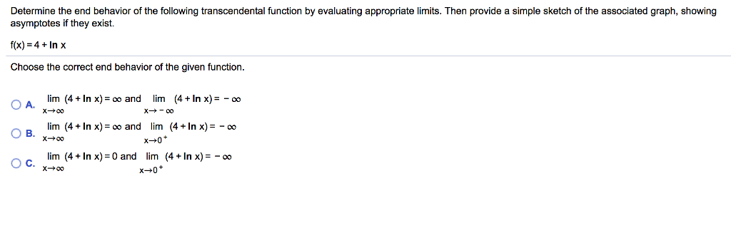 Solved Determine the end behavior of the following | Chegg.com