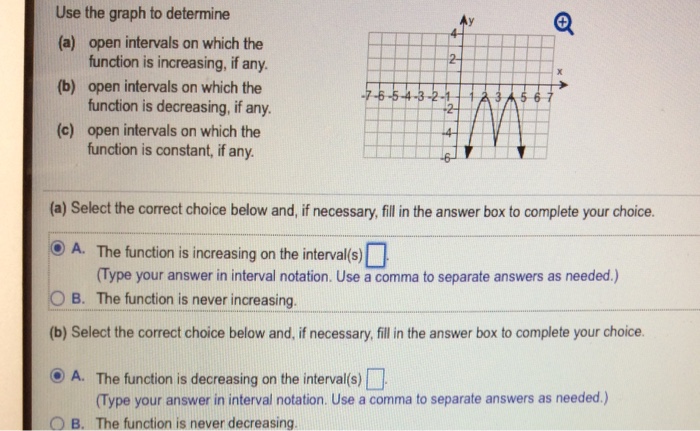 Solved Use the graph to determine (a) open intervals on | Chegg.com Solved Use the graph to determine (a) open intervals on | Chegg.com