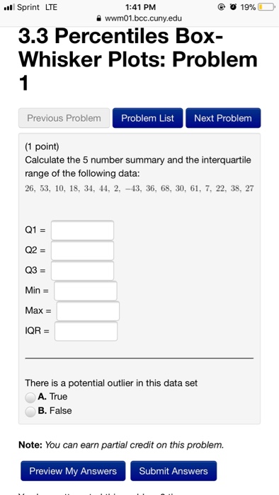 Solved Sprint LTE 3.3 Percentiles Box- Whisker Plots: | Chegg.com