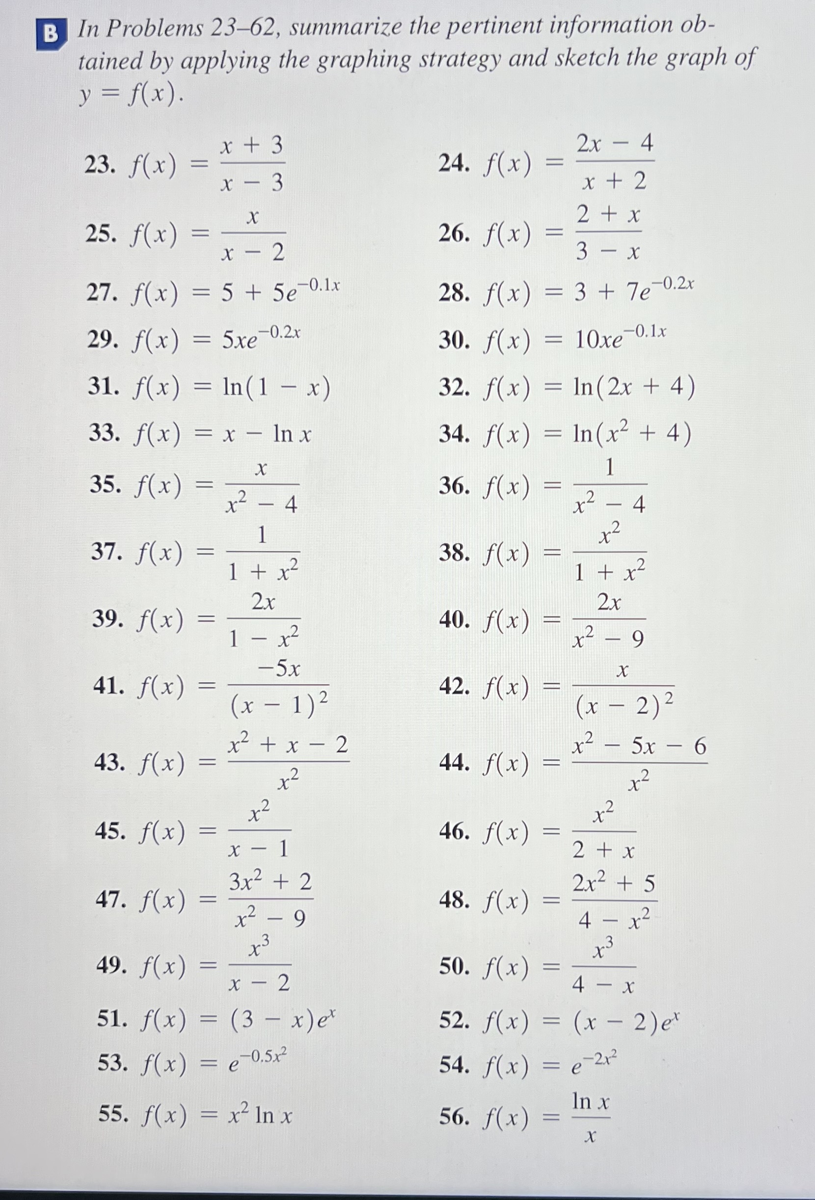 Solved In Problems 23-62, summarize the pertinent | Chegg.com