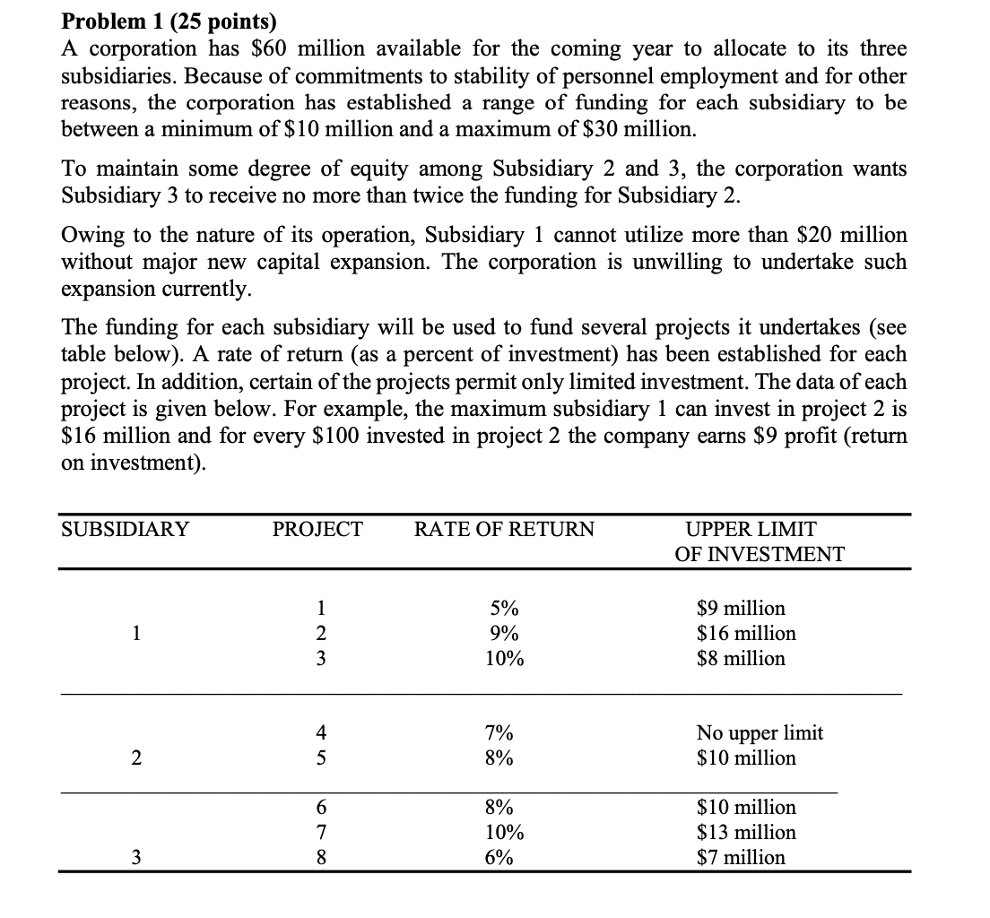 Solved Formulate A Linear Programming Problem That Maximizes Chegg