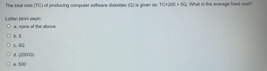 Solved The total cost (TC) of producing computer software | Chegg.com