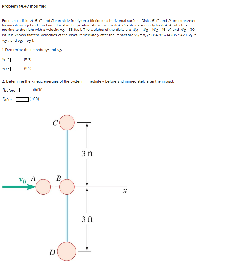 Solved Four small disks A,B,C, and D can slide freely on a | Chegg.com