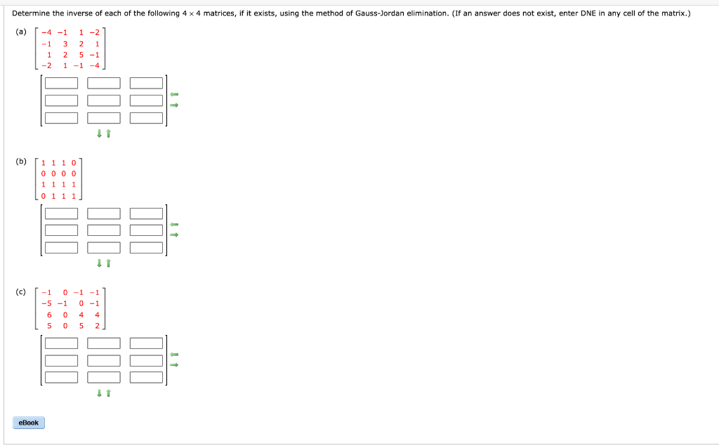 Solved Determine the inverse of each of the following 4 x 4 | Chegg.com