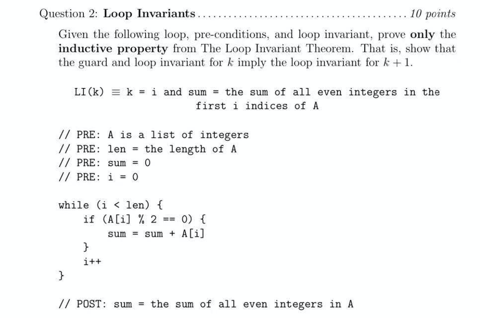 Solved Question 2 Loop Invariants 10 Points Given The