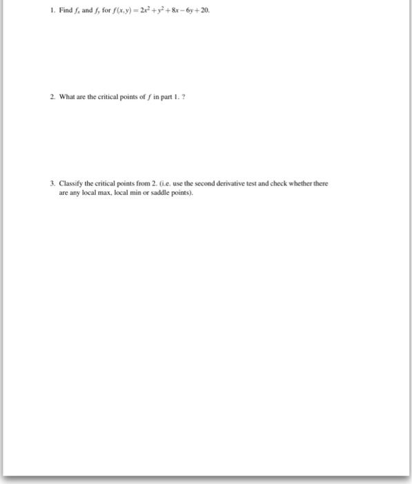 Solved Calculus III Maximum and minimum problems The | Chegg.com