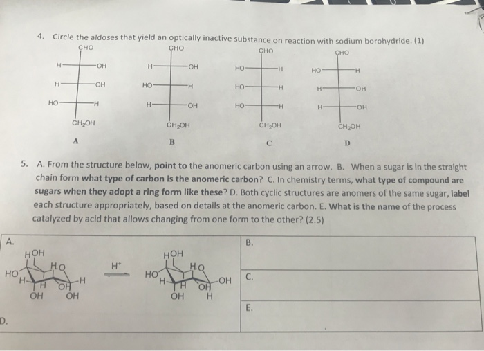 Solved 4. Circle the aldoses that yield an optically | Chegg.com