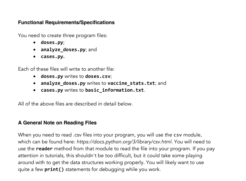 Solved Functional Requirements/Specifications You need to | Chegg.com