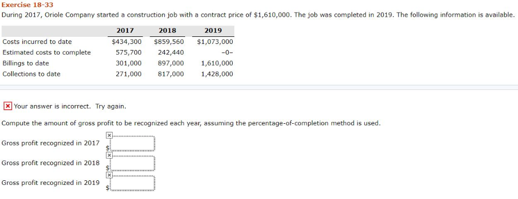Solved Exercise 18-33 During 2017, Oriole Company started a | Chegg.com