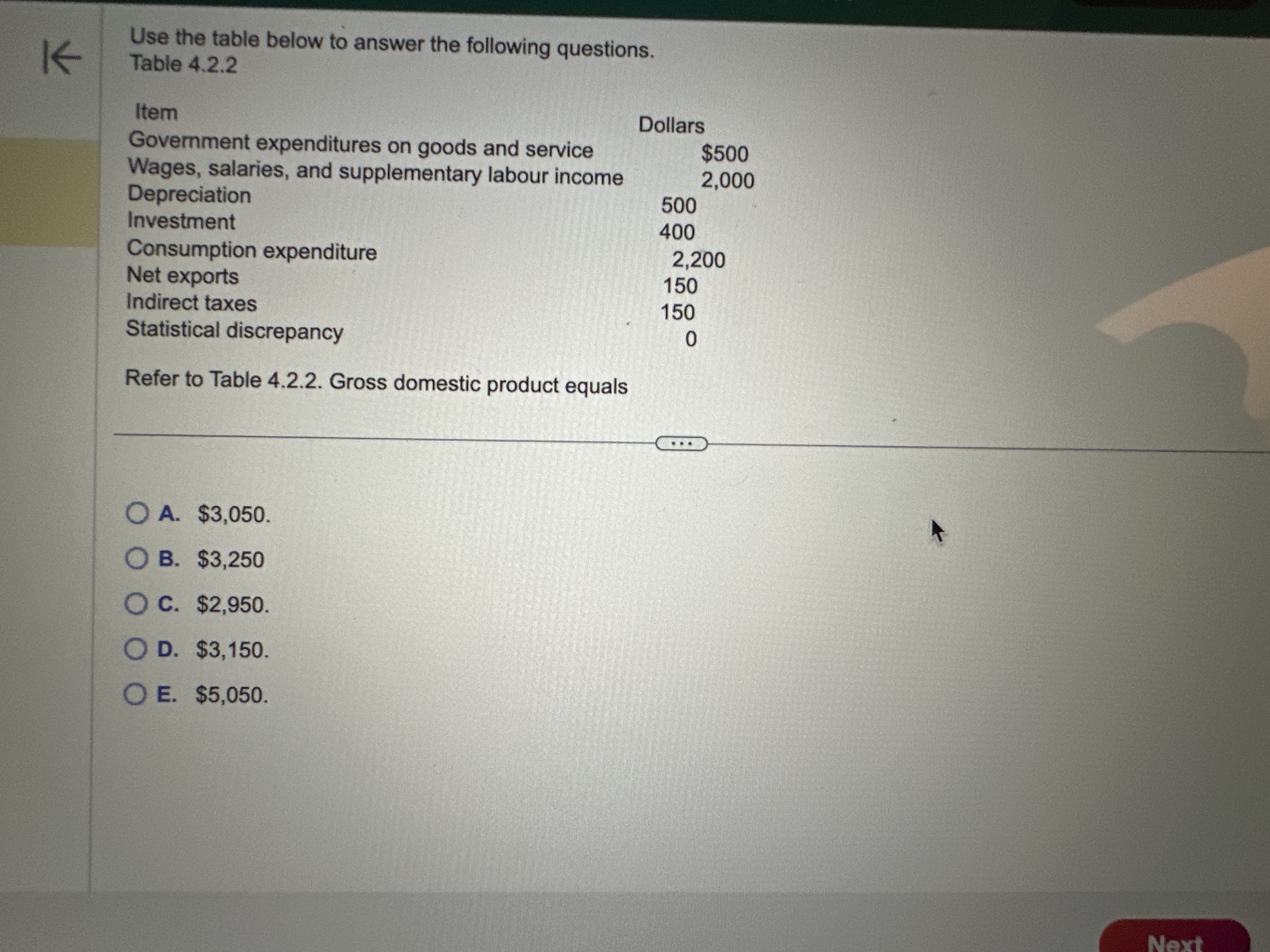 Solved Use the table below to answer the following | Chegg.com