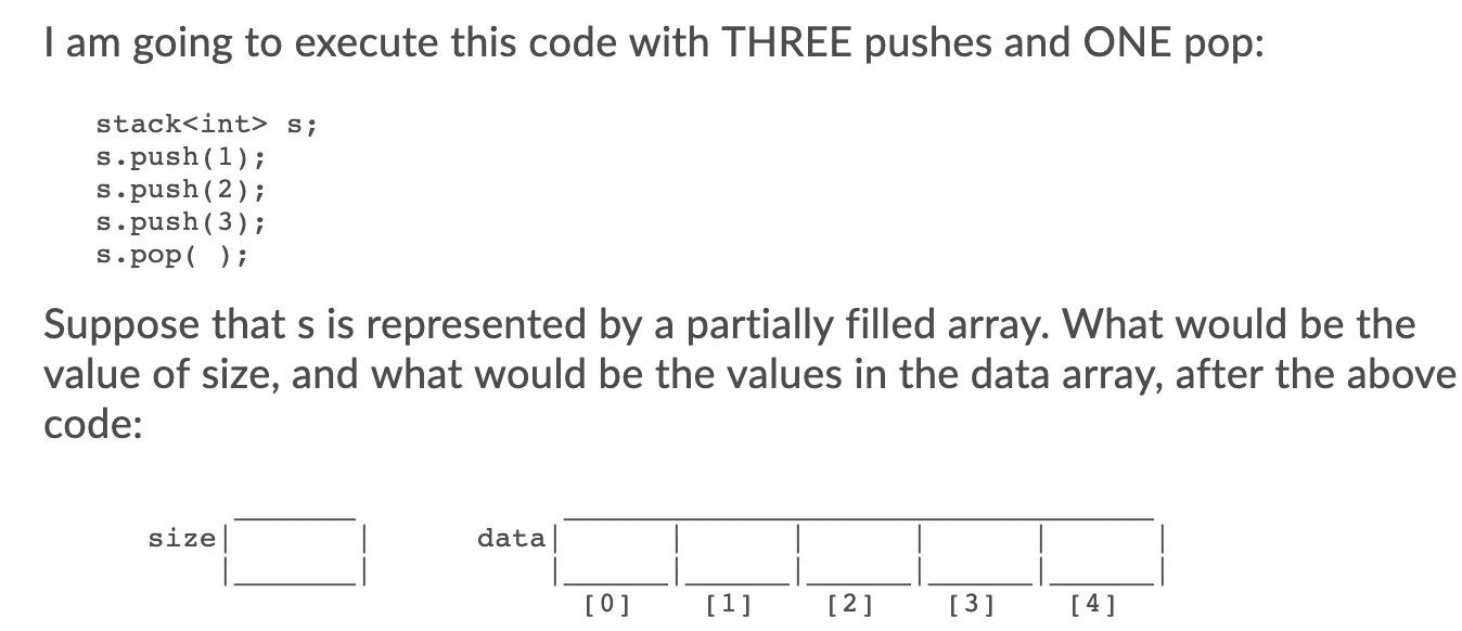 Solved I am going to execute this code with THREE pushes and | Chegg.com
