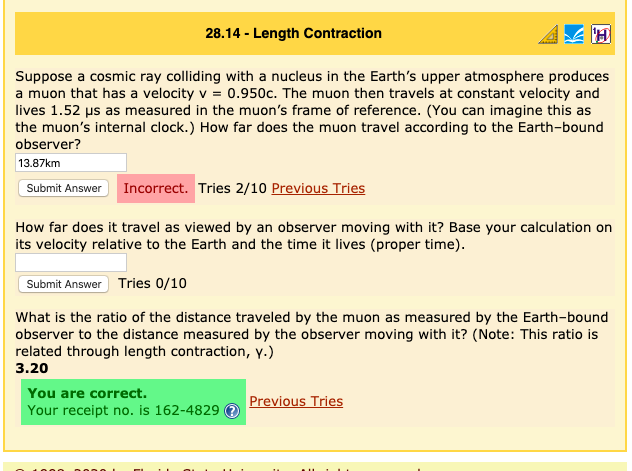Solved 28.14 - Length Contraction Suppose a cosmic ray | Chegg.com