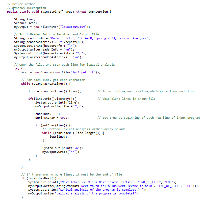 Solved The Java program "Lex.java" is equivalent to the | Chegg.com