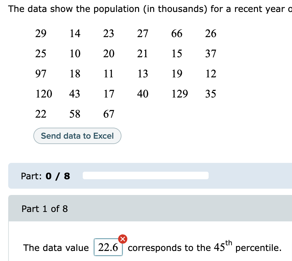 Solved The data show the population (in thousands) for a | Chegg.com