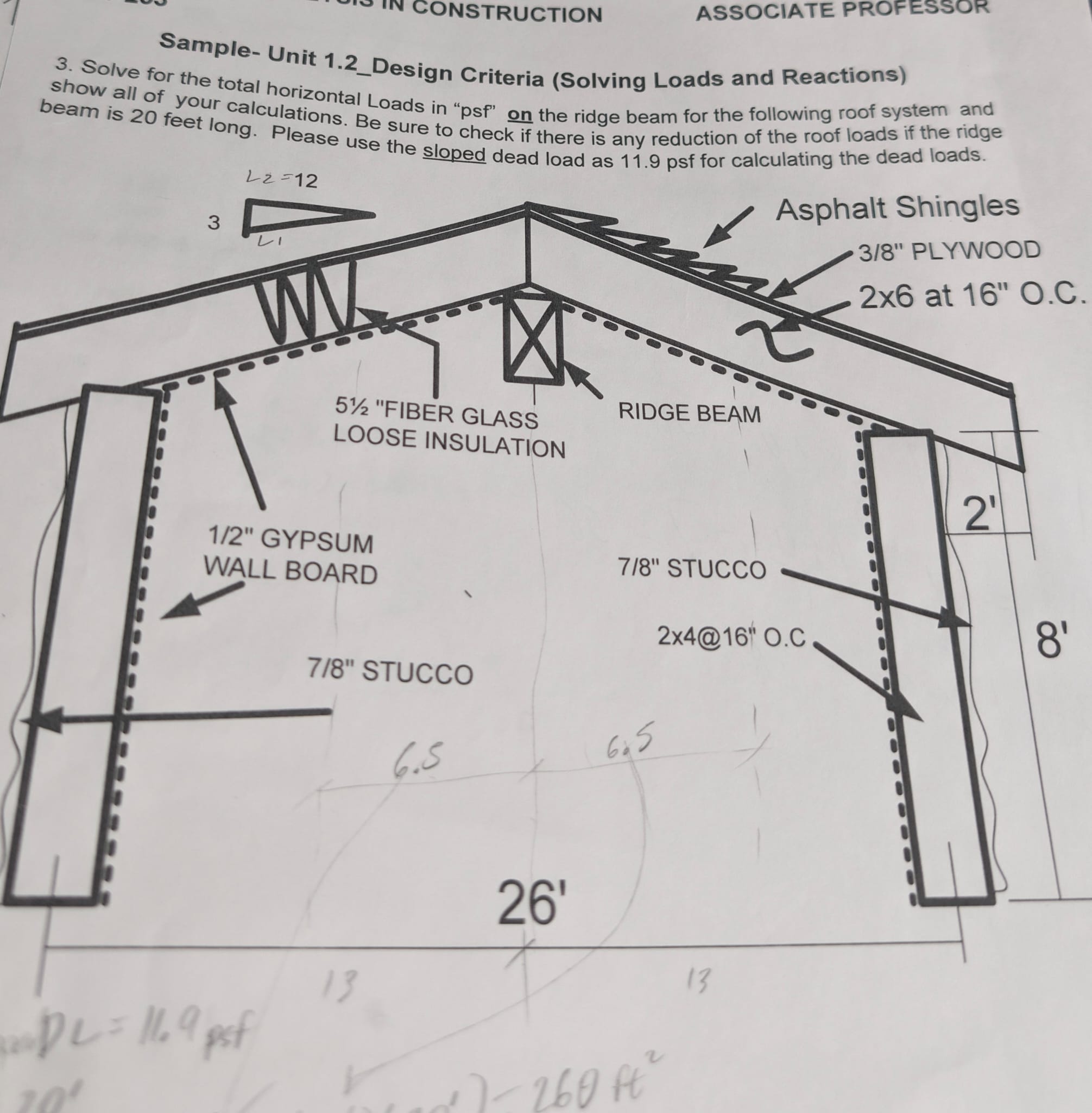 Solved Sample-Unit 1.2_Design Criteria (Solving Loads and | Chegg.com