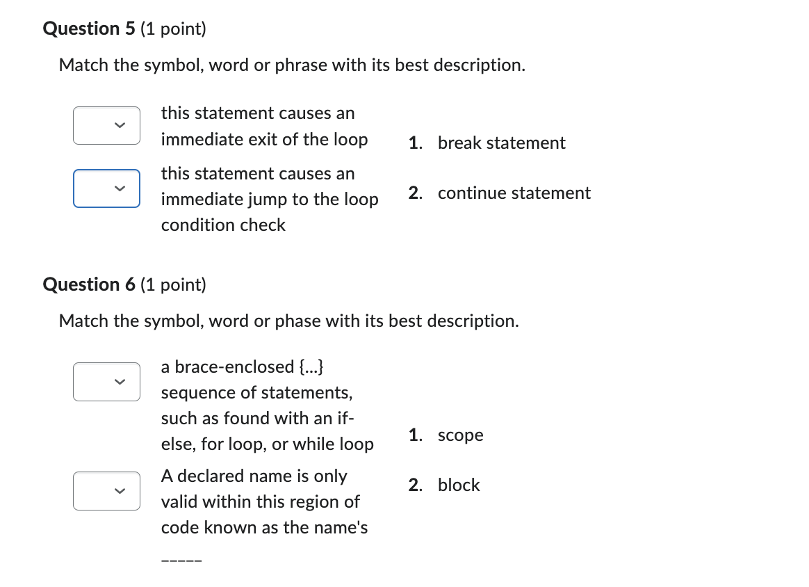 Solved Match the symbol, word or phrase with its best | Chegg.com