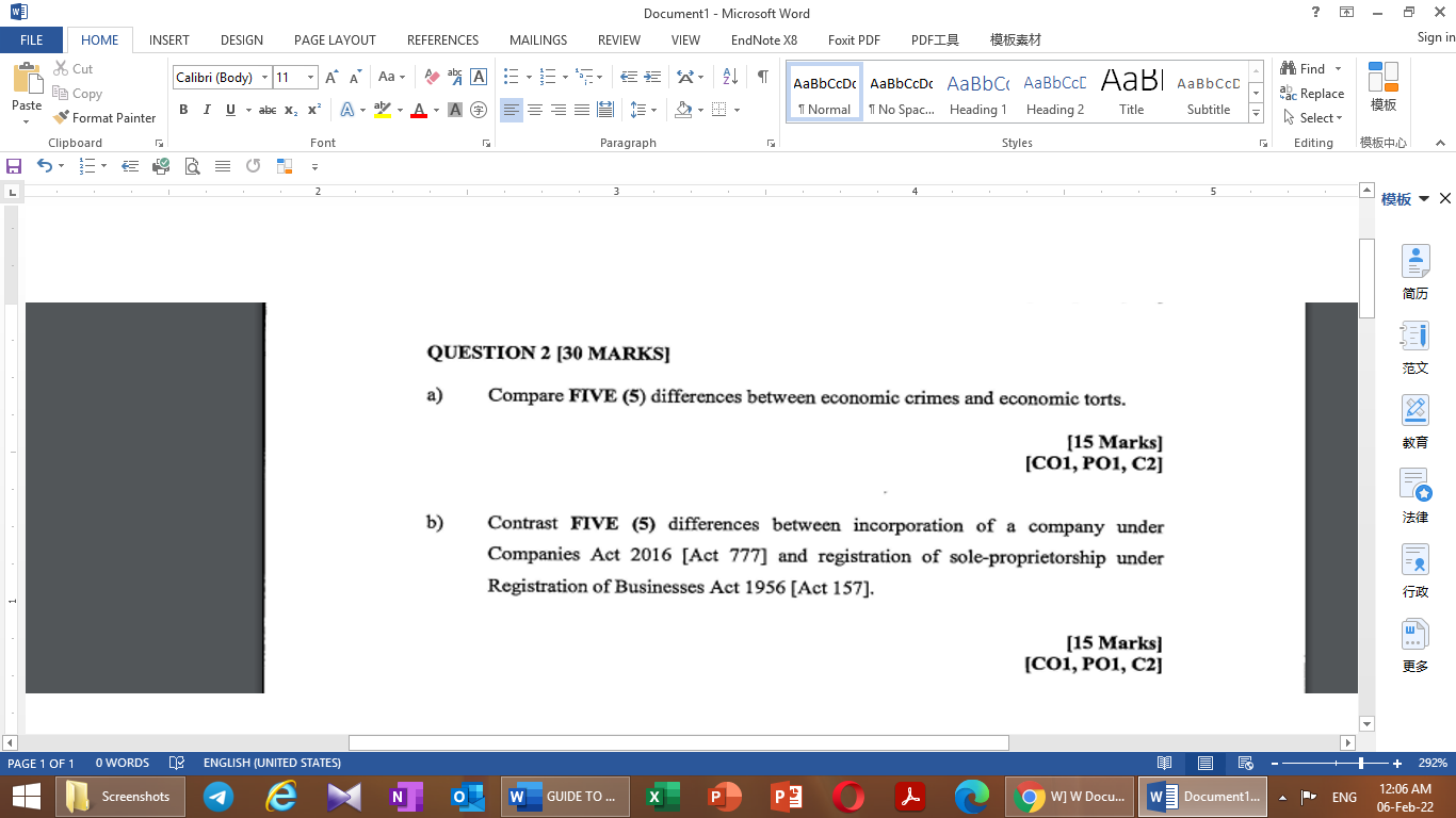 Solved W] Document1 - Microsoft Word ? FILE HOME INSERT | Chegg.com