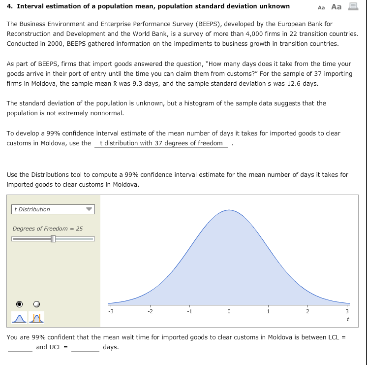 Solved 4. Interval estimation of a population mean, | Chegg.com