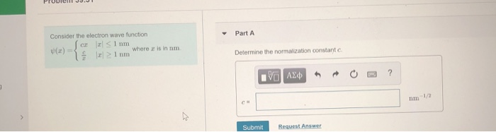 Solved Consider the electron wave function Part A ca z 1 nm | Chegg.com