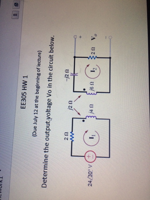 Solved Determine the output, voltage Vo in the circuit | Chegg.com