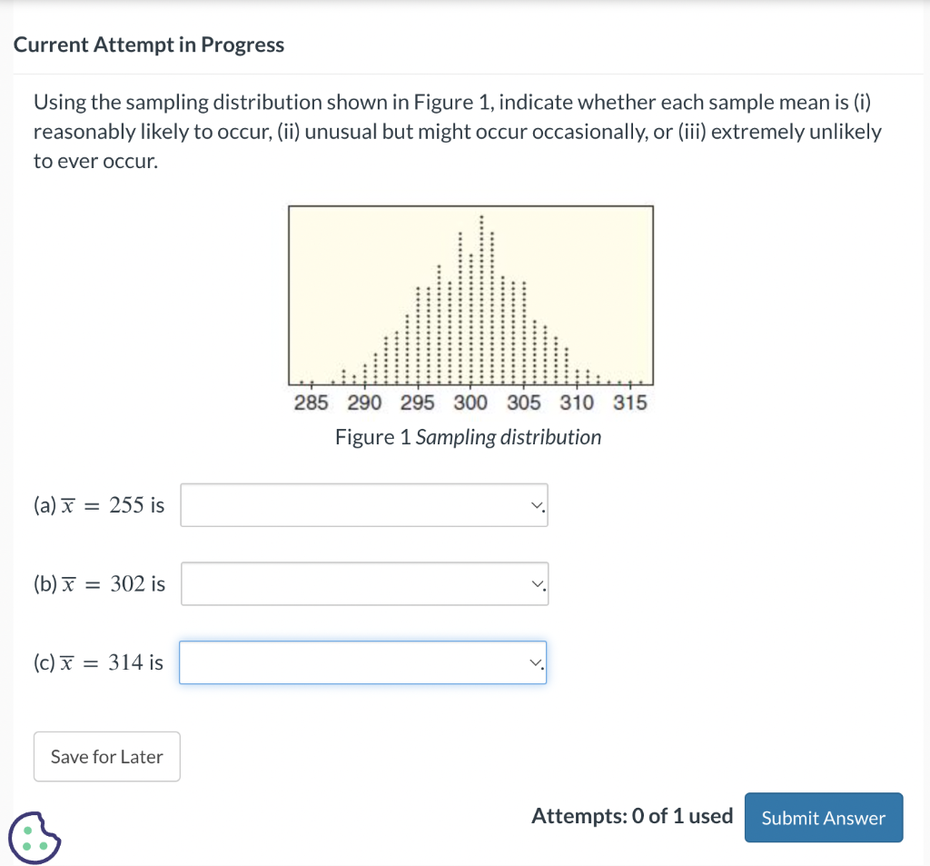 Solved Using the sampling distribution shown in Figure 1, | Chegg.com