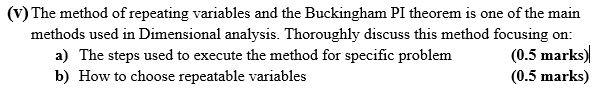 Solved (v) The method of repeating variables and the | Chegg.com