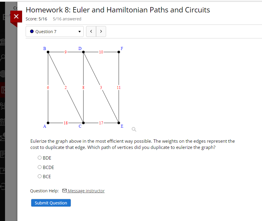 Solved Co Homework 8: Euler and Hamiltonian Paths and | Chegg.com