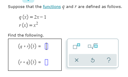 Solved Suppose that the functions q and r are defined as | Chegg.com