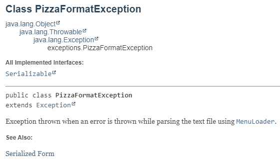 Solved public class PizzaFormatException extends Exception 2 | Chegg.com
