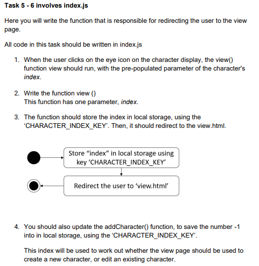 Solved Task 5−6 involves index.js Here you will write the | Chegg.com