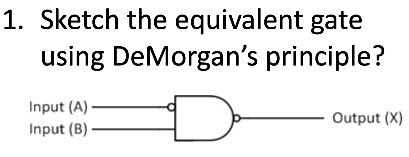 Solved 1. Sketch the equivalent gate using De Morgan's | Chegg.com