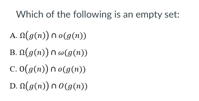 Solved Which of the following is an empty set: A. | Chegg.com