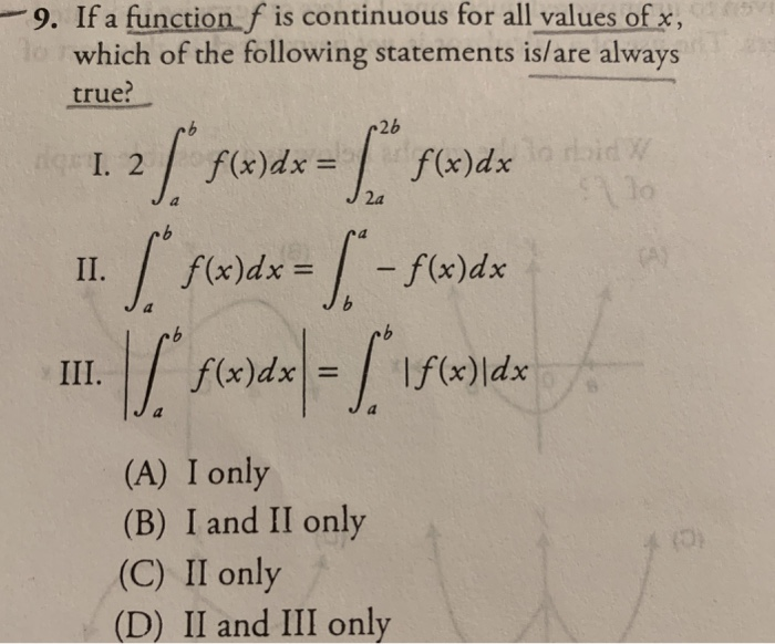 Solved If a function f is continuous for all values of x, | Chegg.com