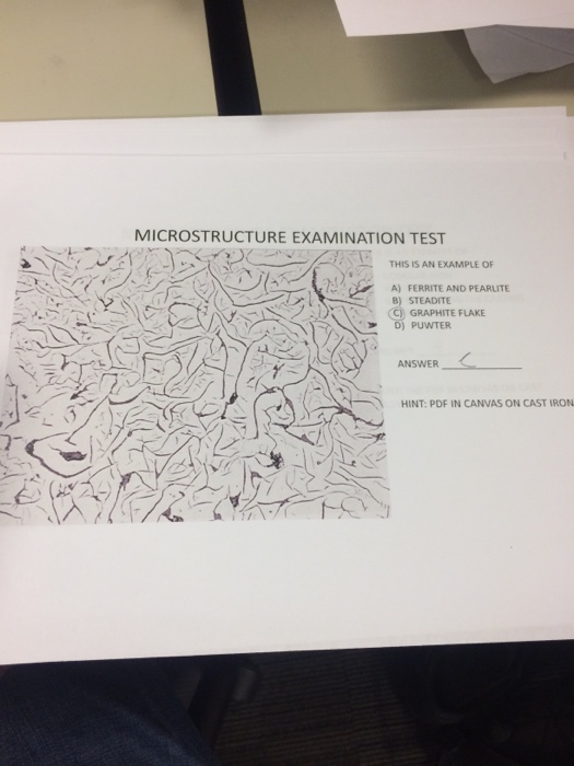 Solved MICROSTRUCTURE EXAMINATION TEST THIS IS AN EXAMPLE OF | Chegg.com
