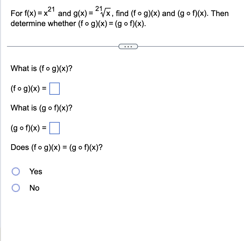 Solved For f(x)=x21 and g(x)=21x, find (f∘g)(x) and | Chegg.com