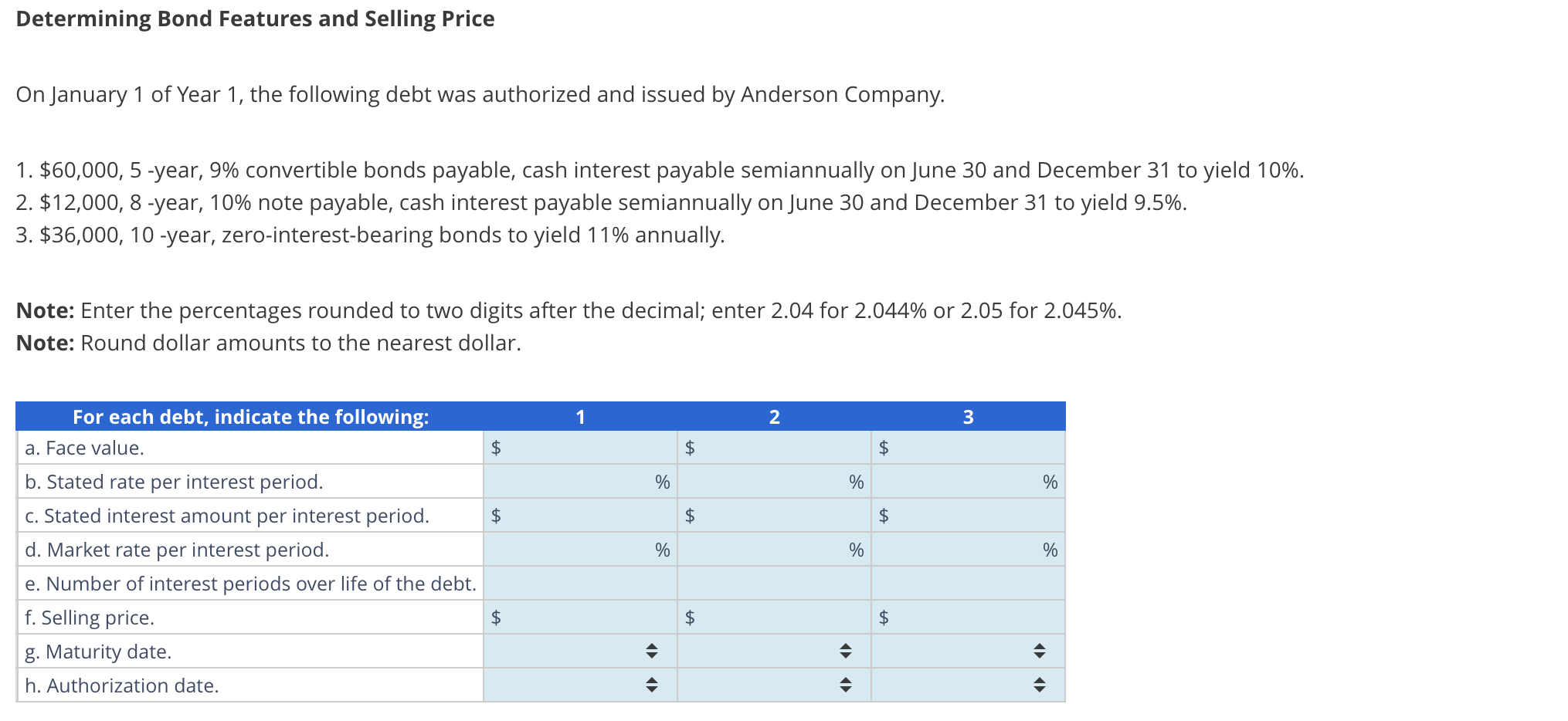 Determining Bond Features and Selling PriceOn January | Chegg.com