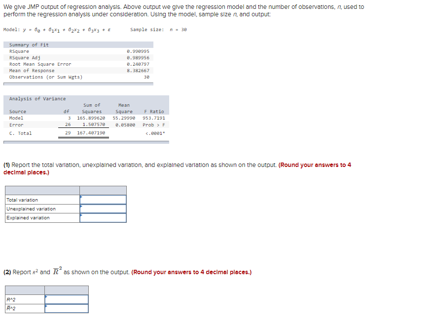 Solved We give JMP output of regression analysis. Above | Chegg.com Solved We give JMP output of regression analysis. Above | Chegg.com