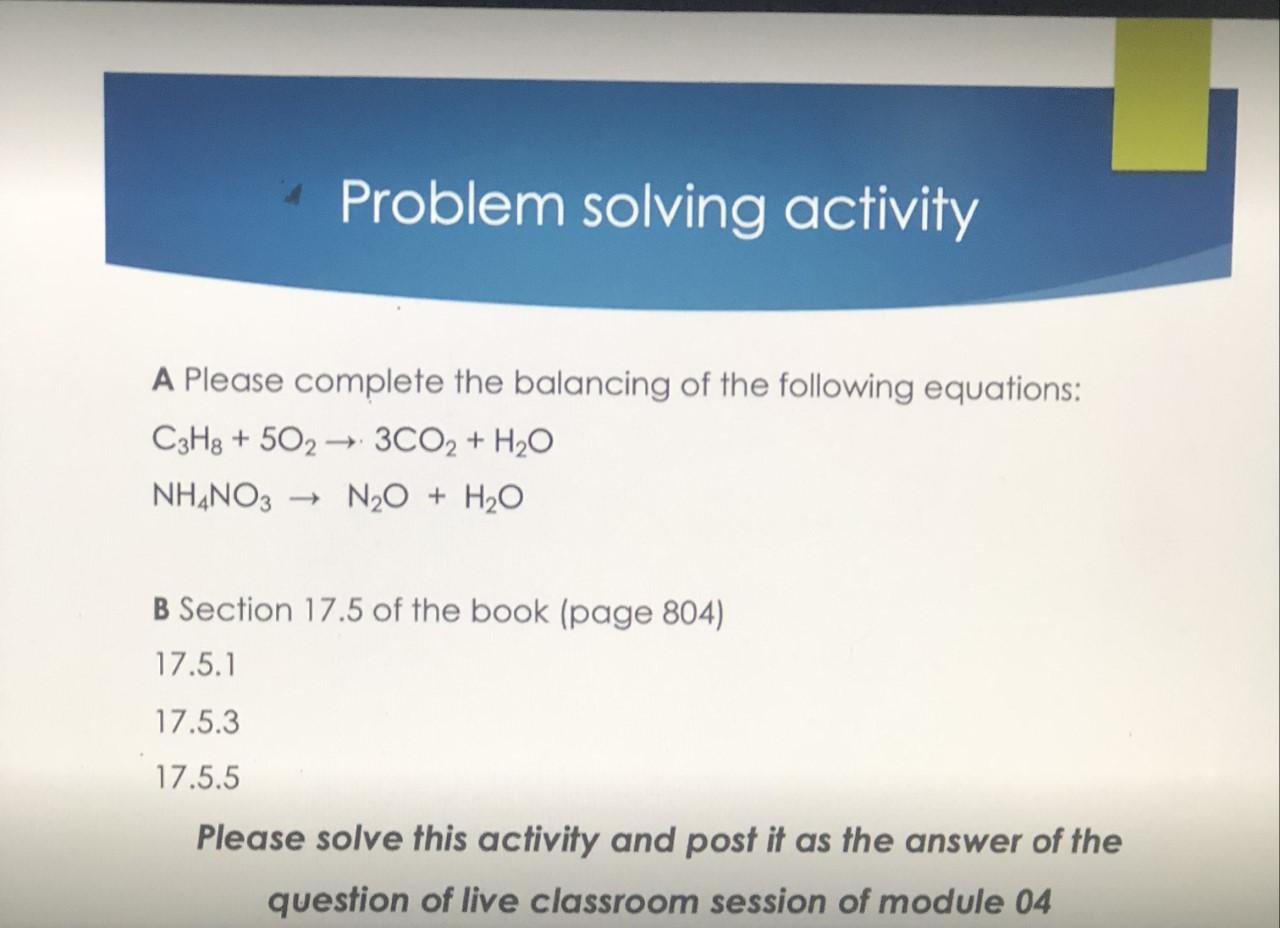 Solved A Please complete the balancing of the following | Chegg.com