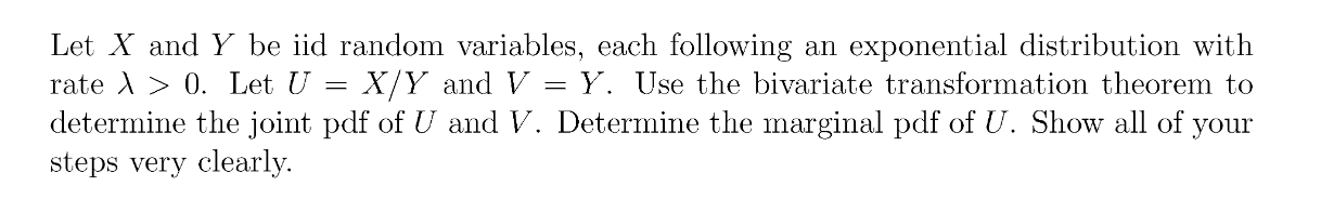 Solved Let X and Y be iid random variables, each following | Chegg.com