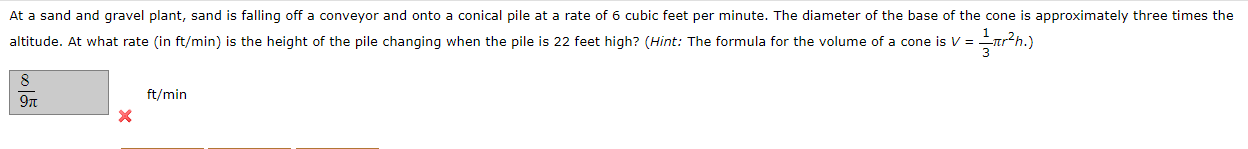 Solved altitude. At what rate (in ft/min ) is the height of | Chegg.com