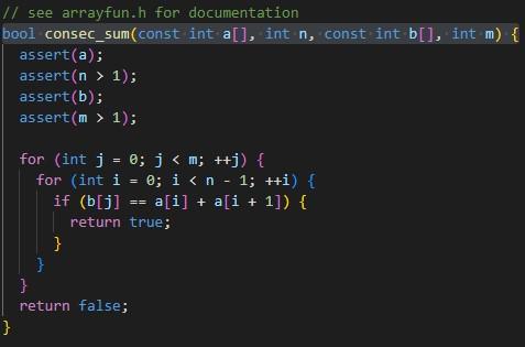 Solved // see arrayfun. h for documentation assert consec | Chegg.com