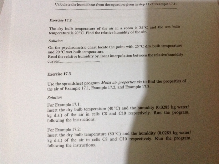 Solved Calculate the humid heat from the equation given in | Chegg.com