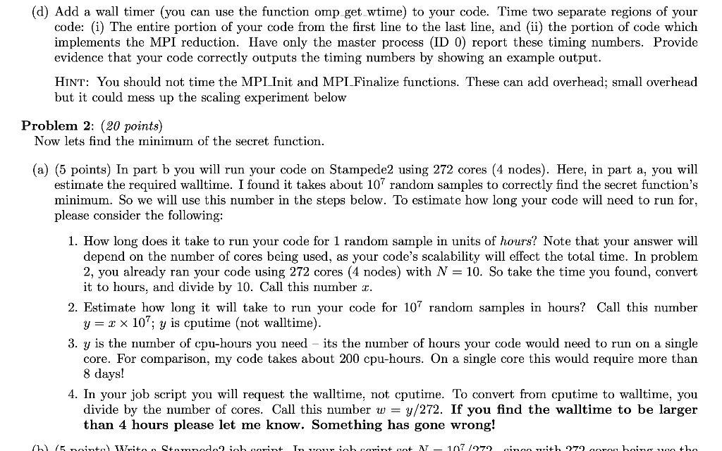 Solved (d) Add a wall timer (you can use the function | Chegg.com