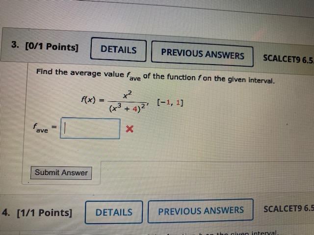 Solved 3. [0/1 Points] DETAILS PREVIOUS ANSWERS SCALCET9 | Chegg.com